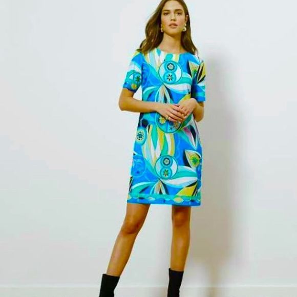 Anthropologie | Dresses | London Times Neon Multicolor Geometric Shirt ...